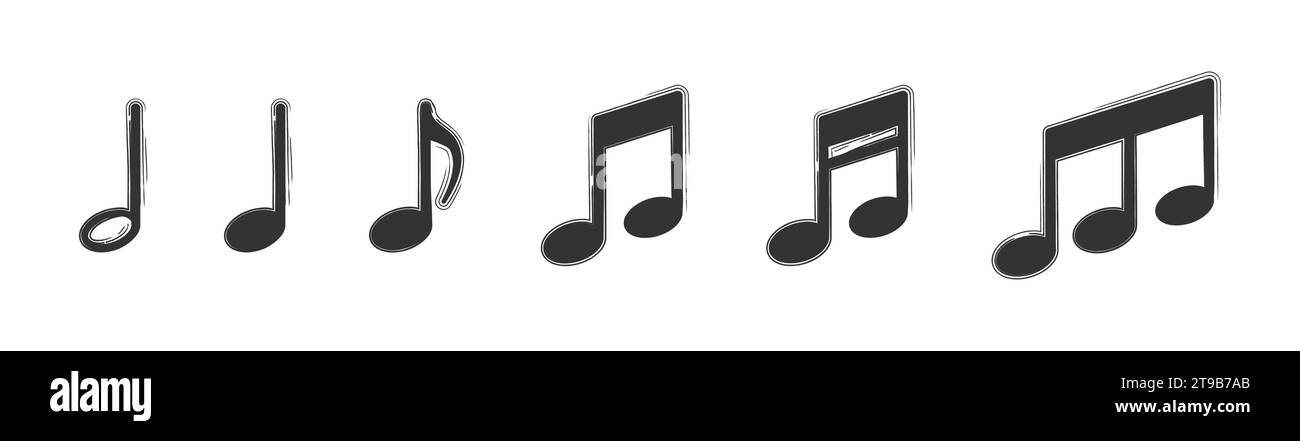 Music notes hand drawn signs. Vector illustration Stock Vector Image ...