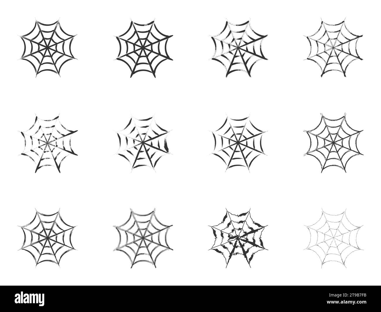 Spider web set in grunge style. Vector illustration Stock Vector Image ...