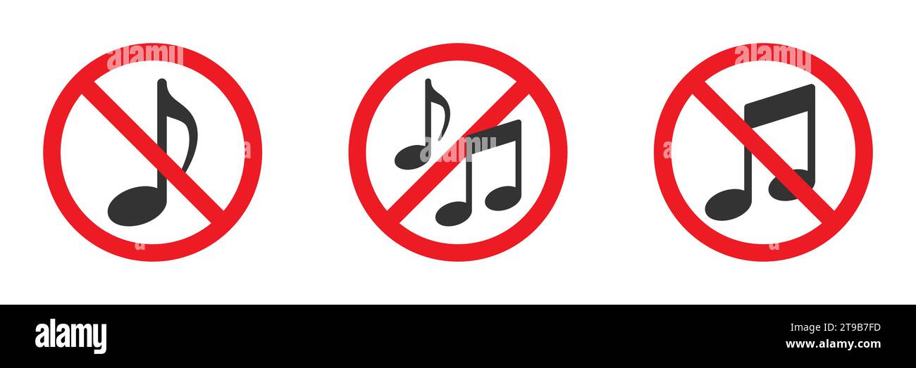No music icon. Music forbidden sign. Vector illustration Stock Vector ...