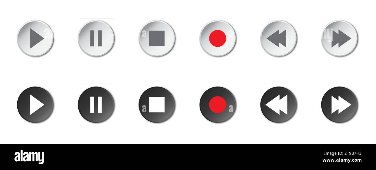 Media player control icon set. Vector illustration Stock Vector Image ... Media player control icon set. Vector illustration Stock Vector Image ...