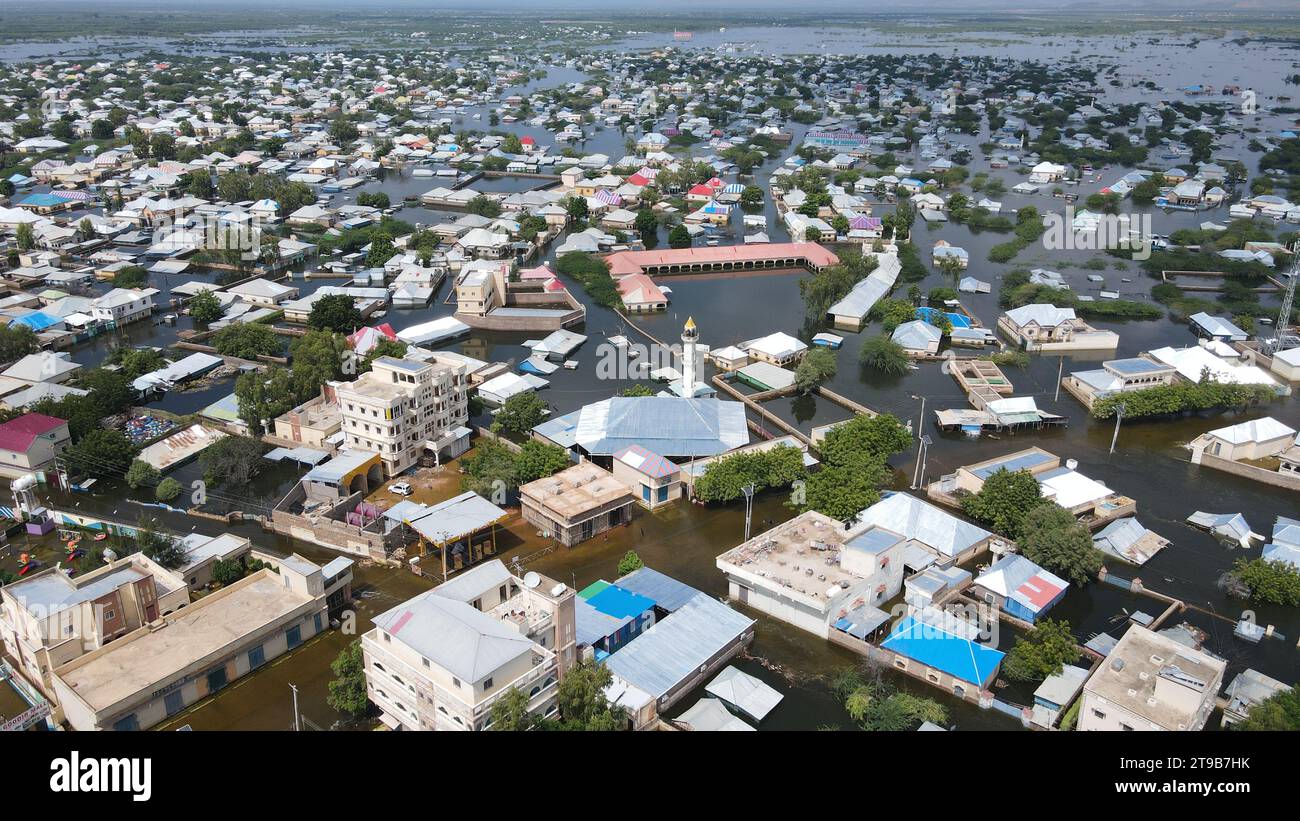Beledweyne, Somalia. 20th Nov, 2023. This aerial photo shows a view of ...