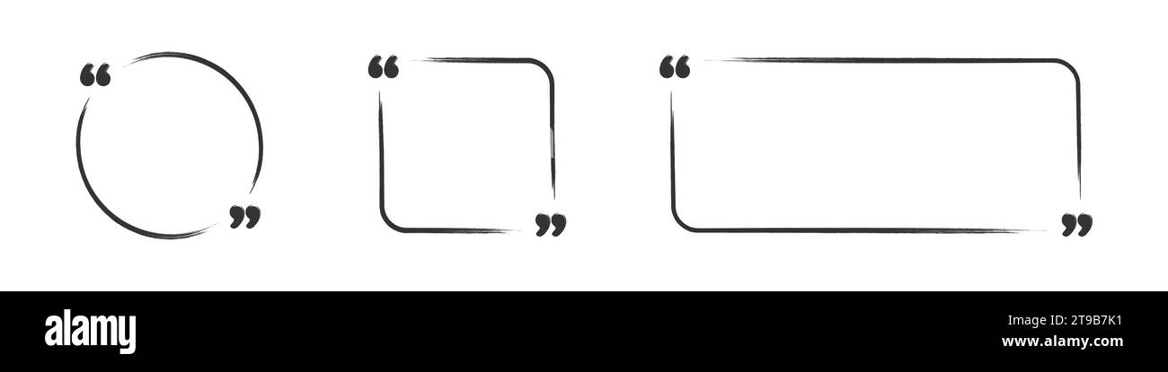 Hand drawn quote frame icons. Vector illustration Stock Vector Image ...