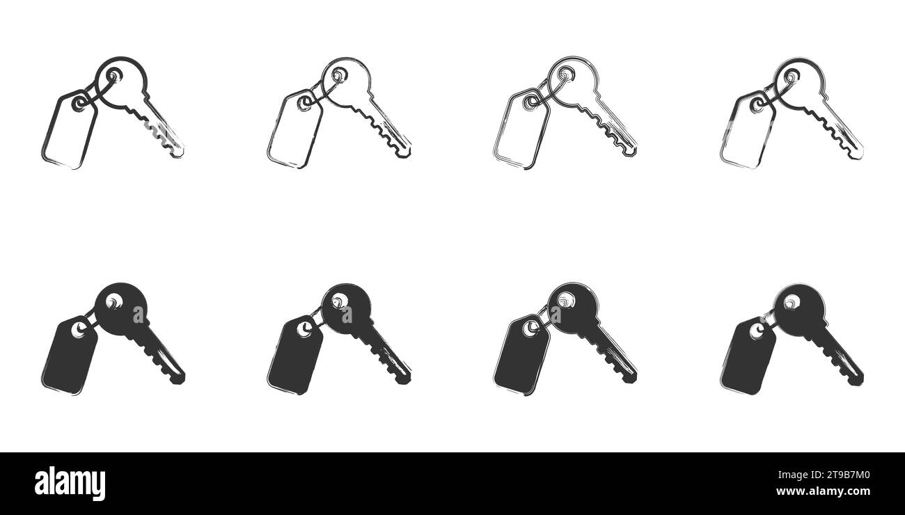 Hand drawn key icon set. Vector illustration Stock Vector Image & Art ...