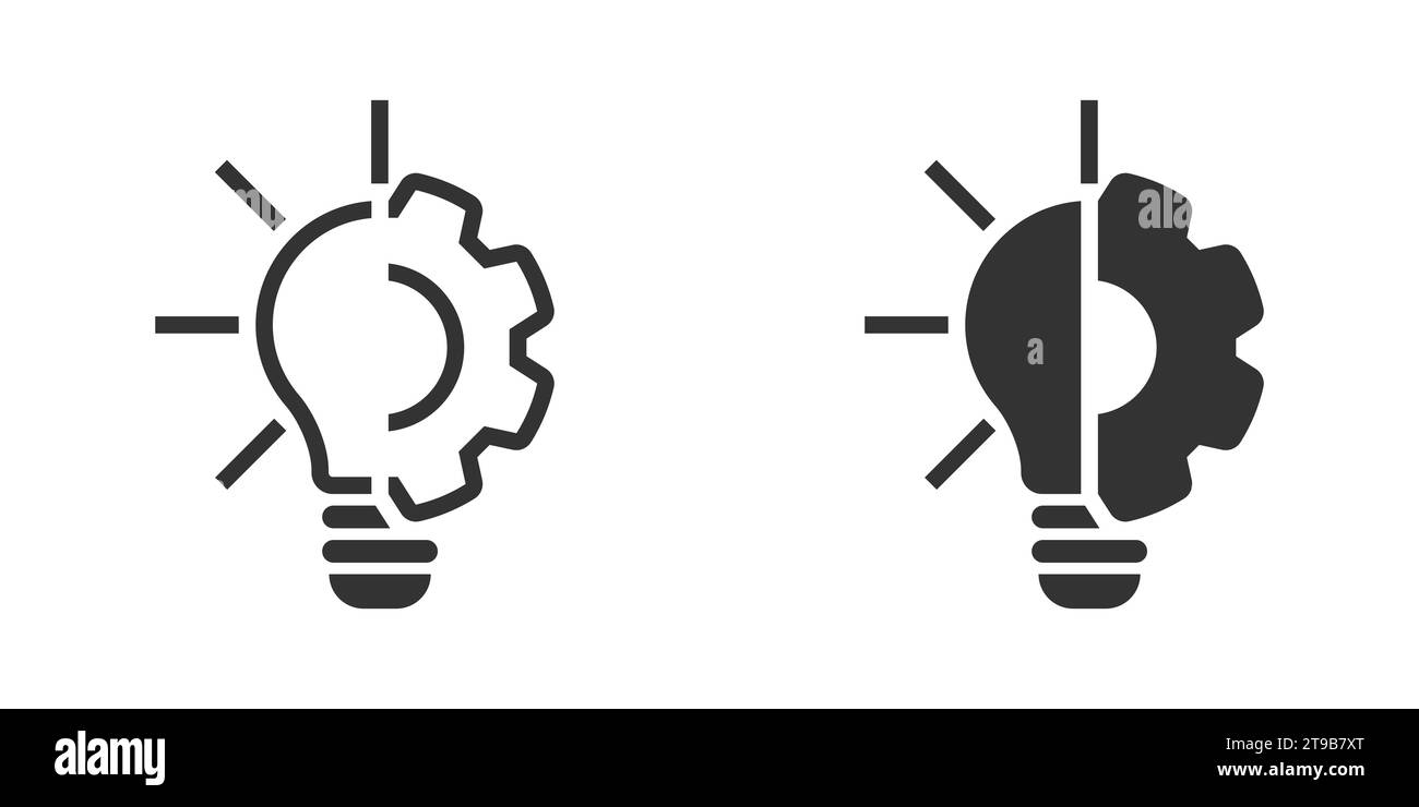 Innovation icon. Light bulb with cog. Vector illustration Stock Vector Image & Art - Alamy