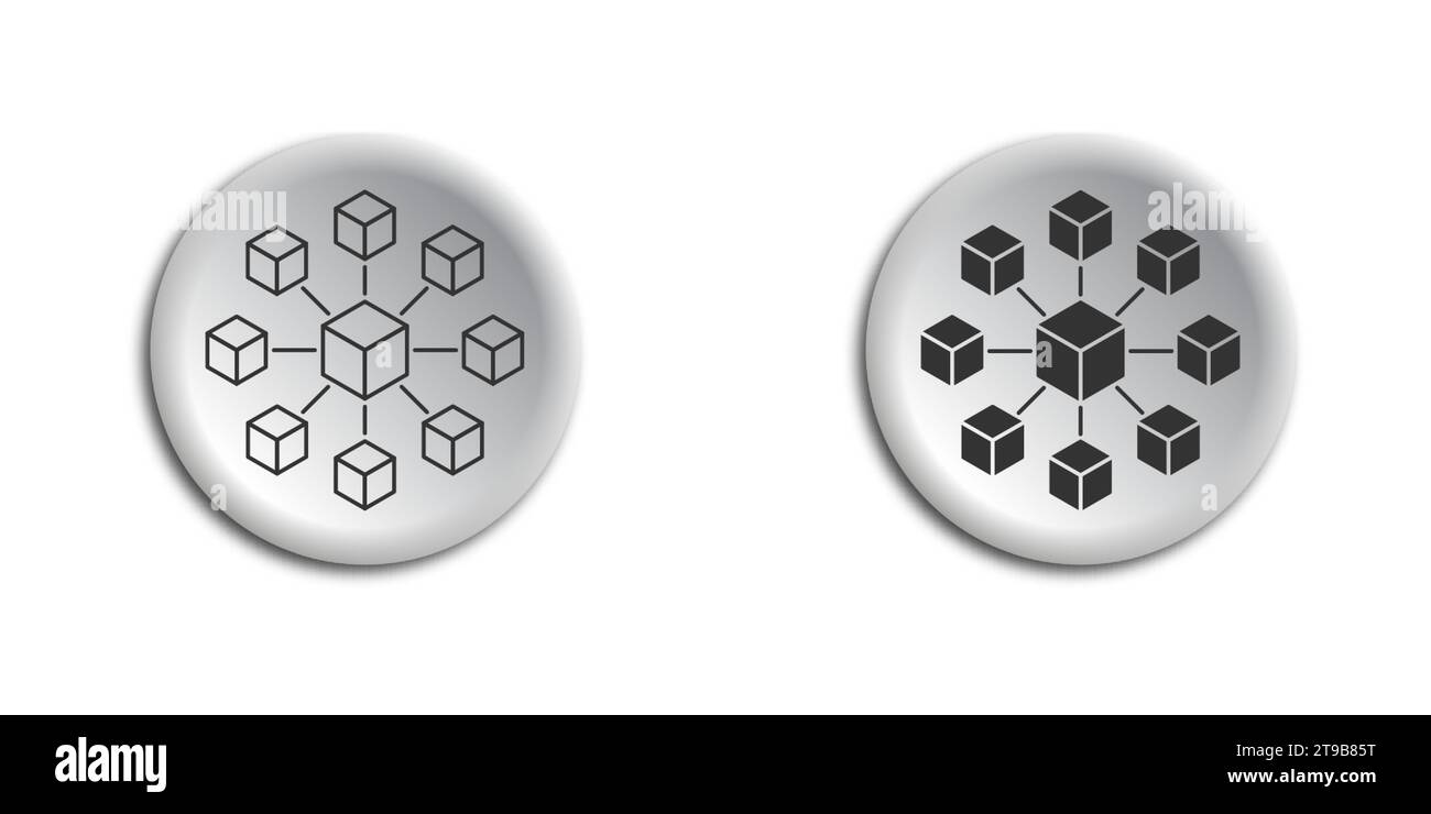 Illustration business cubes network Cut Out Stock Images & Pictures - Alamy