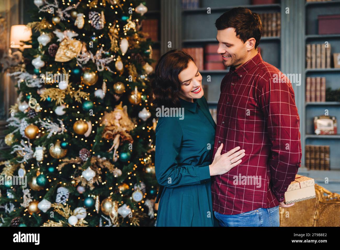 Funny festive moment couple hi-res stock photography and images - Alamy