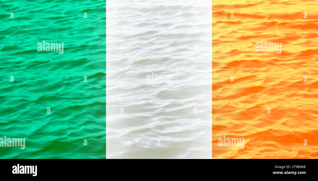 Ireland waving flag. Banner for design. Copy space. Protests Dublin ...
