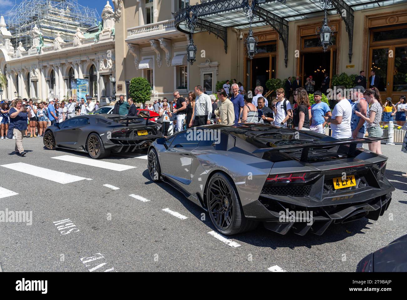 Monaco, Monaco - Two grey Lamborghini Aventador S LP740-4 Onyx Design ...
