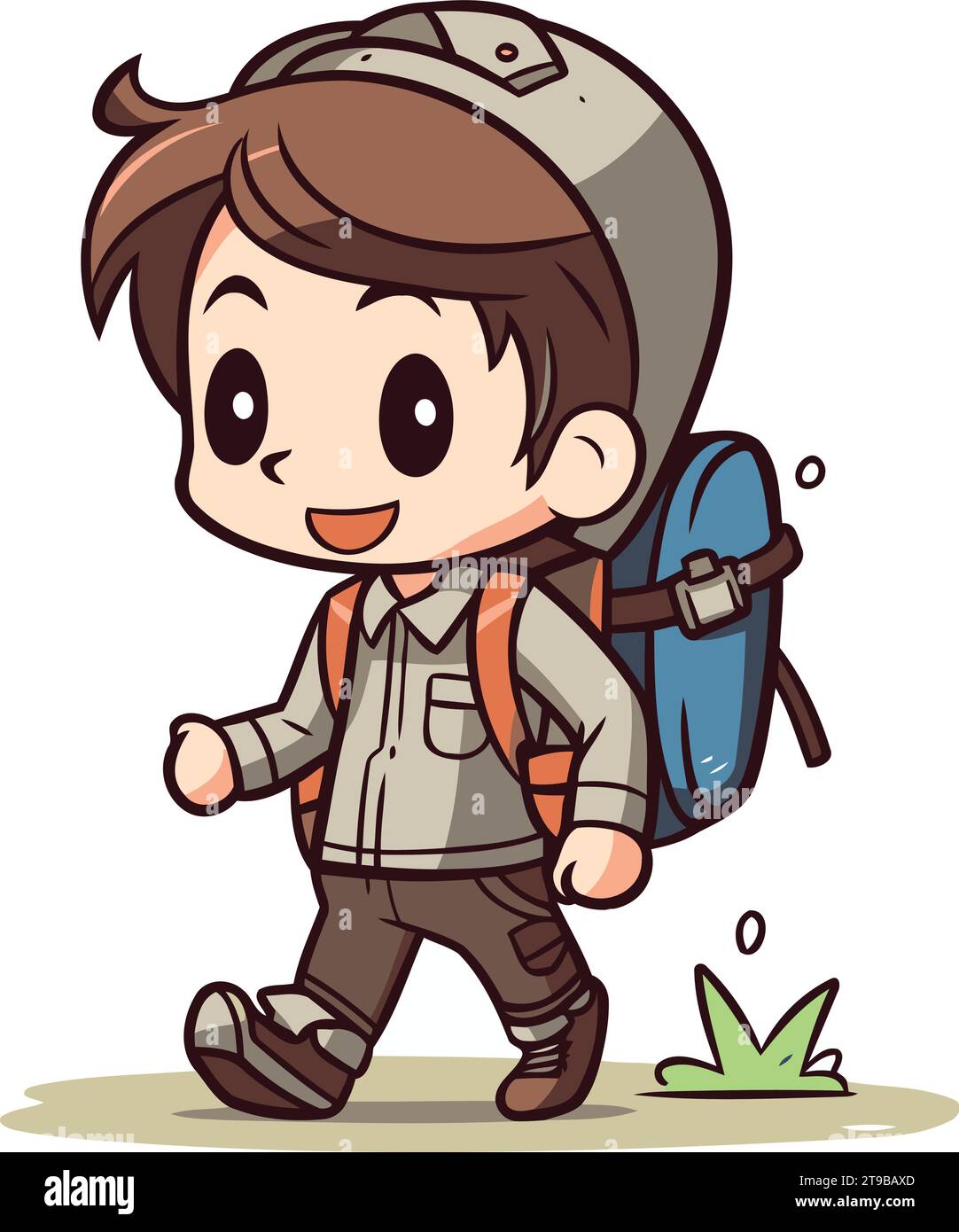 Cartoon backpacker Cut Out Stock Images & Pictures - Alamy