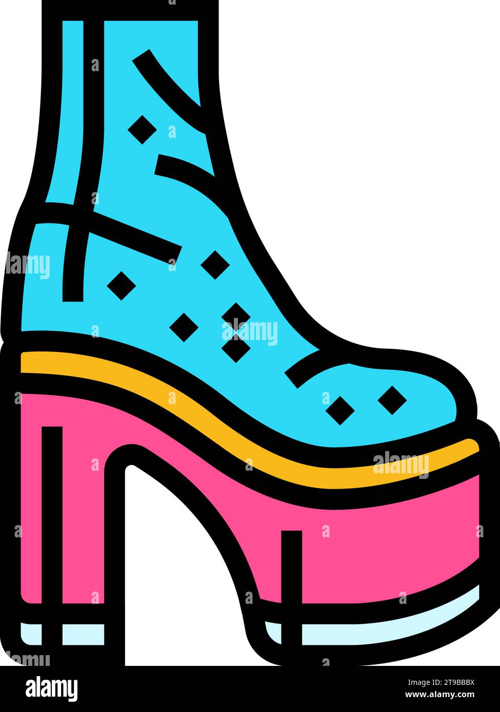 platform shoes disco party color icon vector illustration Stock Vector ...