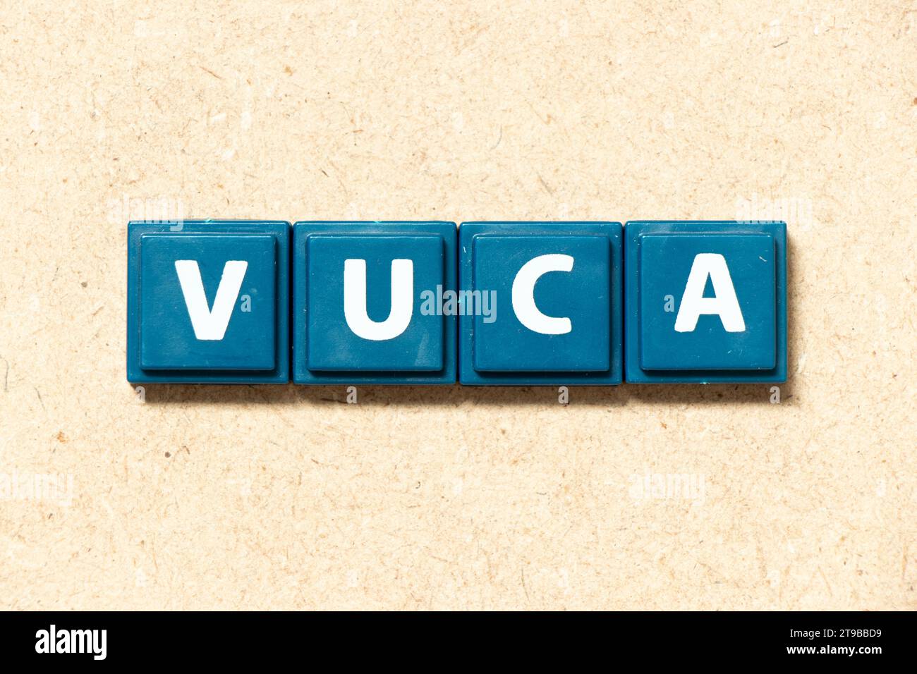 Tile alphabet letter in word VUCA (abbreviation of Volatility ...