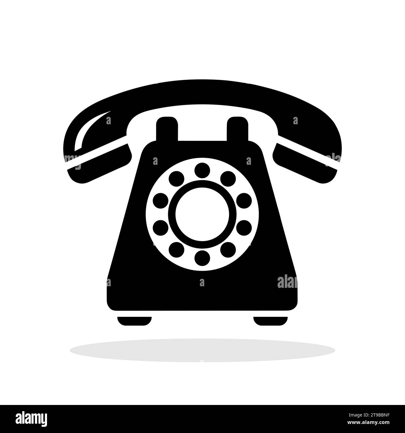 Phone icon. Classic black rotary telephone icon. Communication concept ...