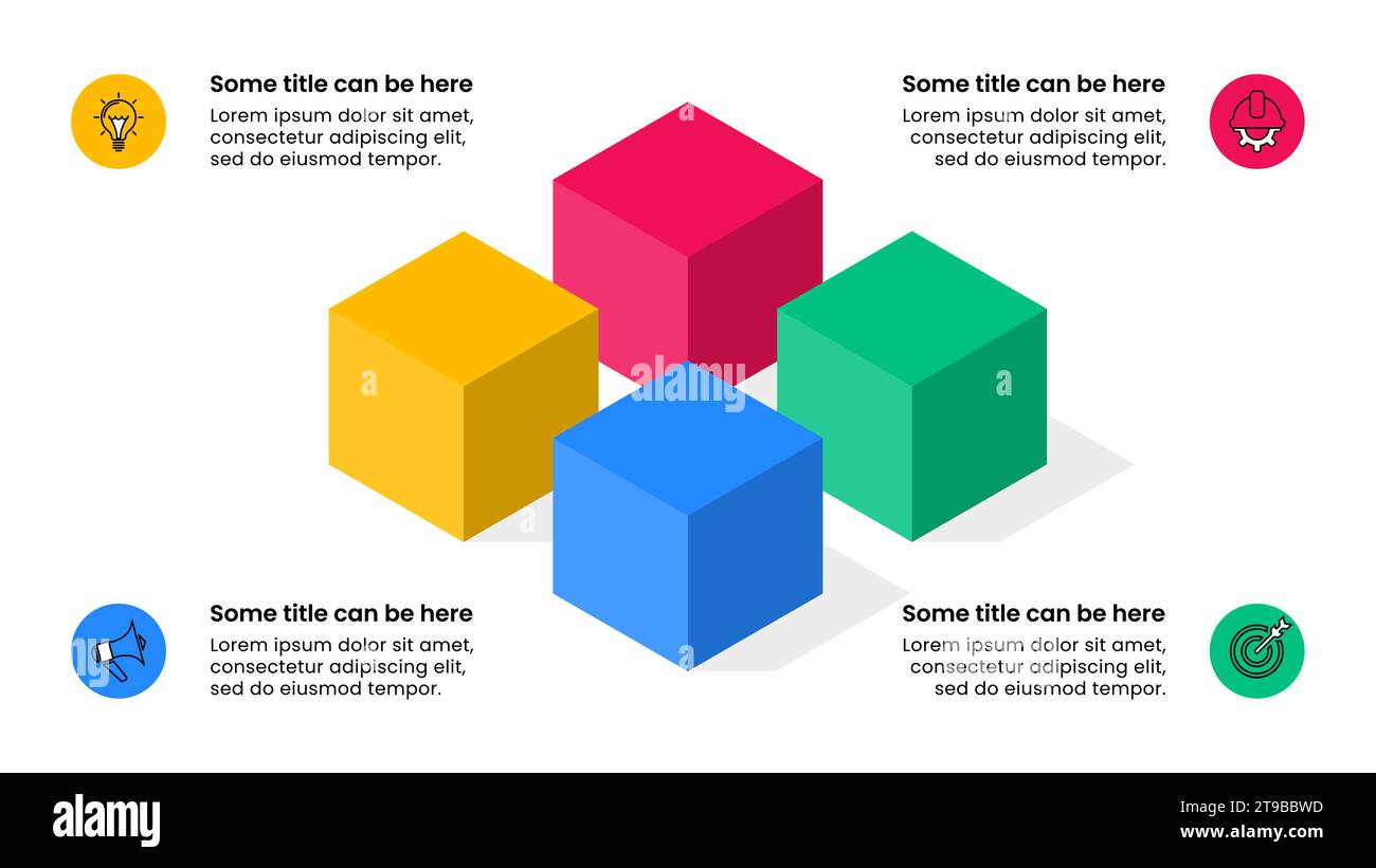 Infographic template with icons and 4 options or steps. Cubes. Can be ...