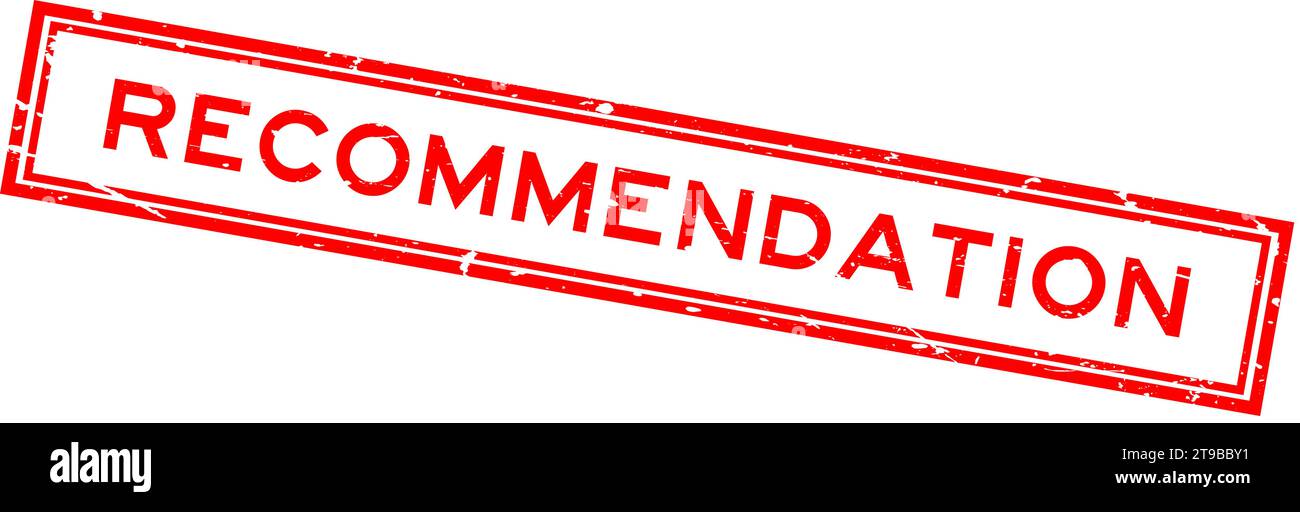 Grunge red recommendation word square rubber seal stamp on white background Stock Vector Image ...