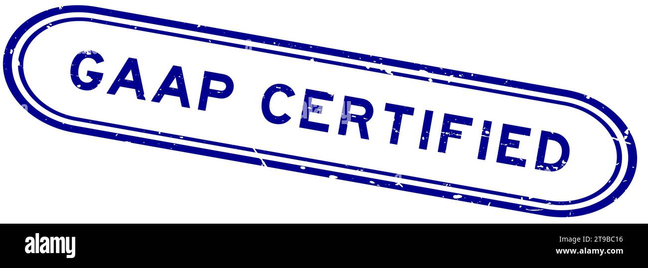 Grunge blue GAAP (Abbreviation of Generally accepted accounting principles) certified word ...