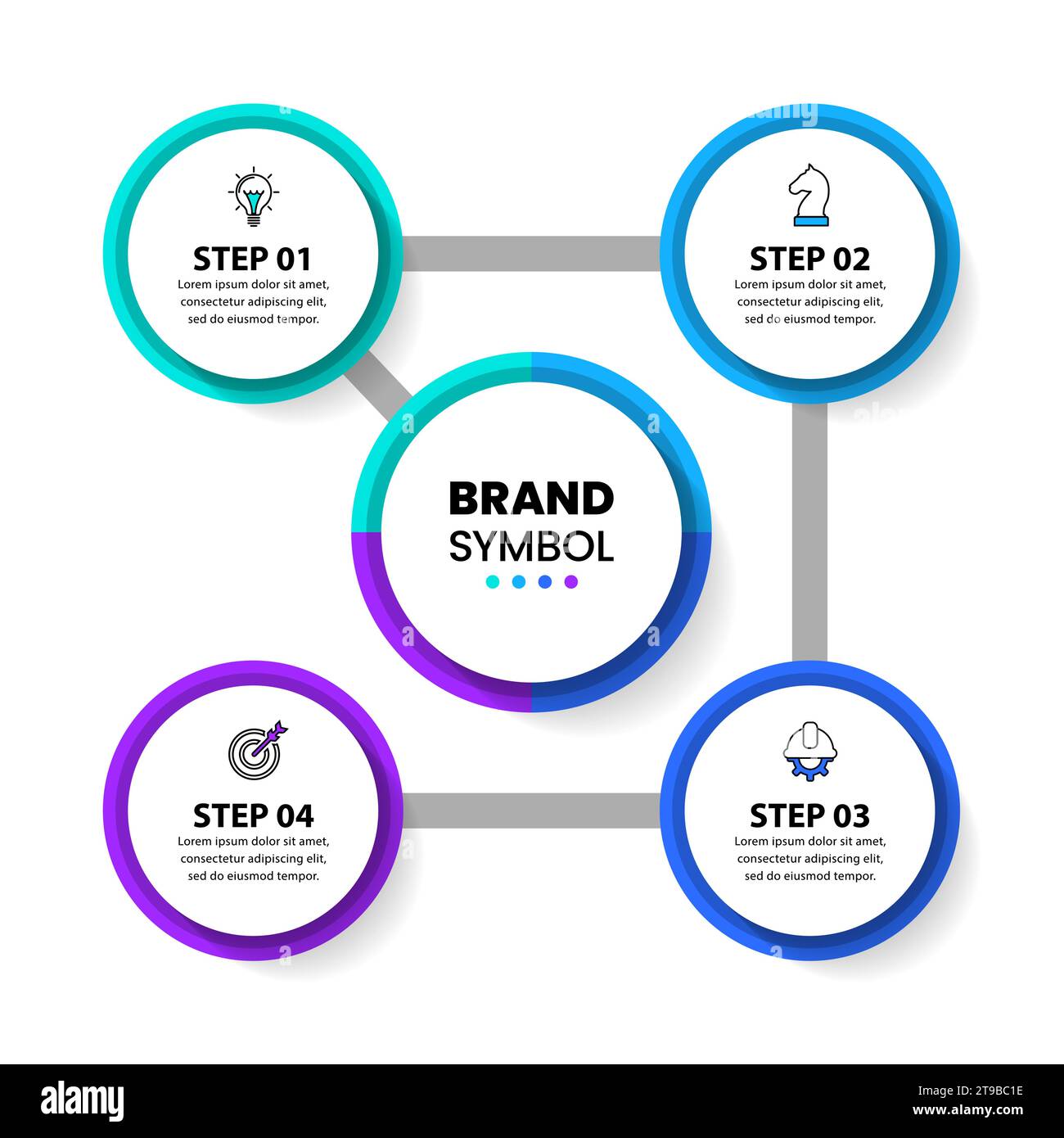 Four circles connected Stock Vector Images - Alamy