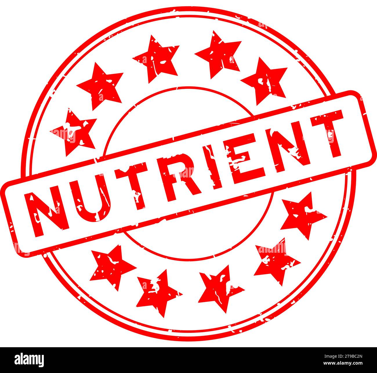 Grunge red nutrient word with star icon round rubber seal stamp on white background Stock Vector ...
