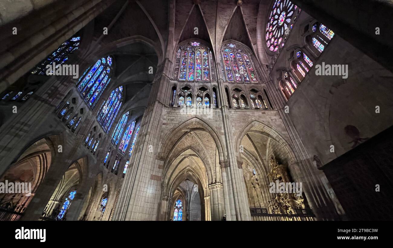Interior of the Cathedral of León Stock Photo - Alamy