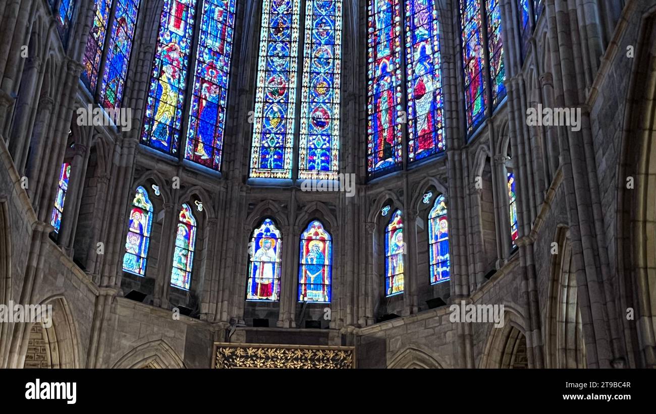 Interior of the cathedral of Santa María de Regla in León Stock Photo ...