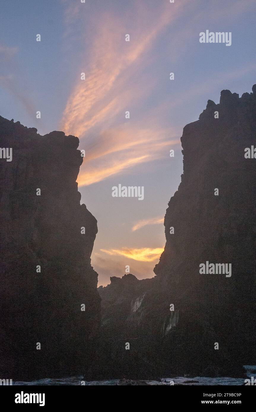 Water is flowing through a narrow opening in the rocks at Pfeiffer ...