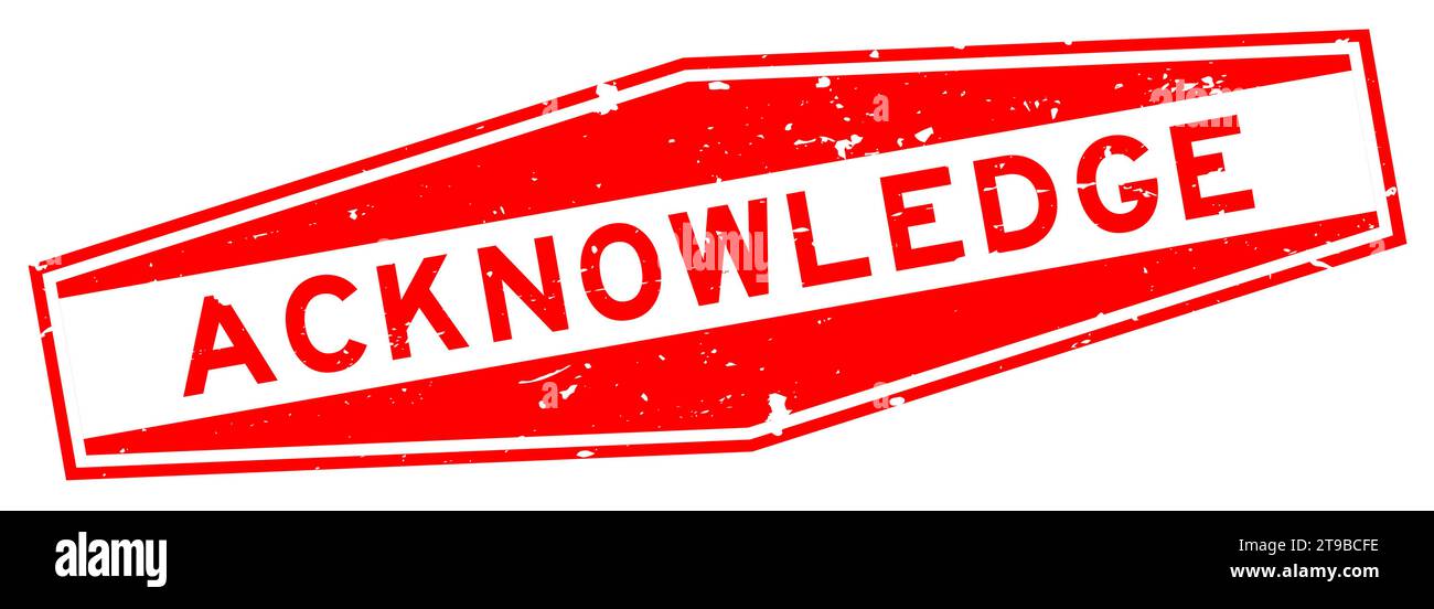 Grunge red acknowledge word hexagon rubber seal stamp on white background Stock Vector Image ...