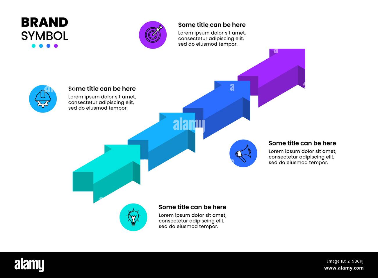Infographic template with icons and 4 options or steps. Isometric Arrows. Can be used for ...