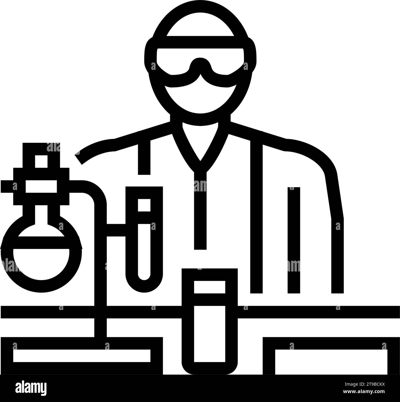 laboratory work college teacher line icon vector illustration Stock ...