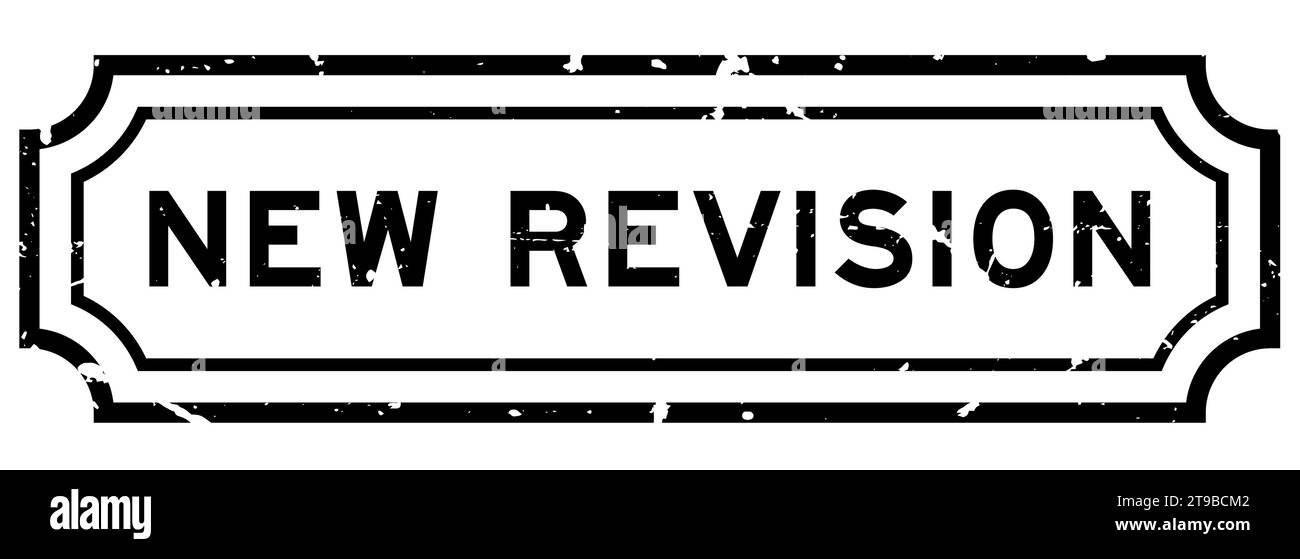 Grunge black new revision word square rubber stamp on white background ...