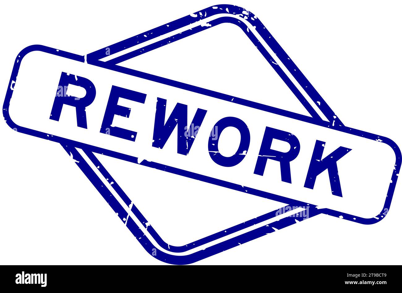 Grunge blue rework word rubber seal stamp on white background Stock Vector Image & Art - Alamy