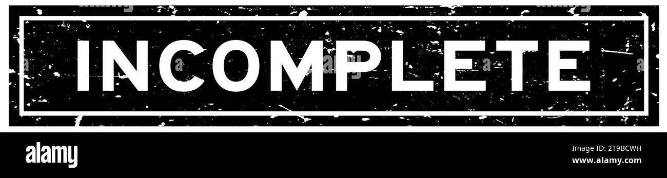 Grunge black incomplete word square rubber seal stamp on white ...