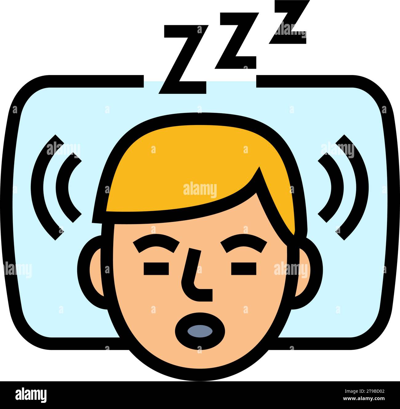 snoring sleep night color icon vector illustration Stock Vector Image ...