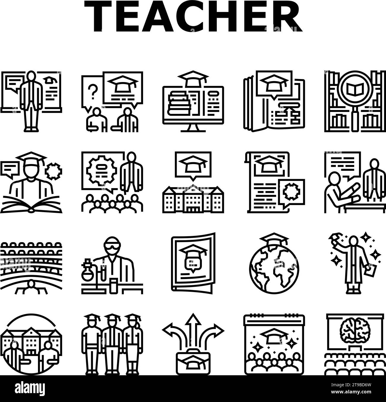 college teacher student class icons set vector Stock Vector Image & Art ... college teacher student class icons set vector Stock Vector Image & Art ...
