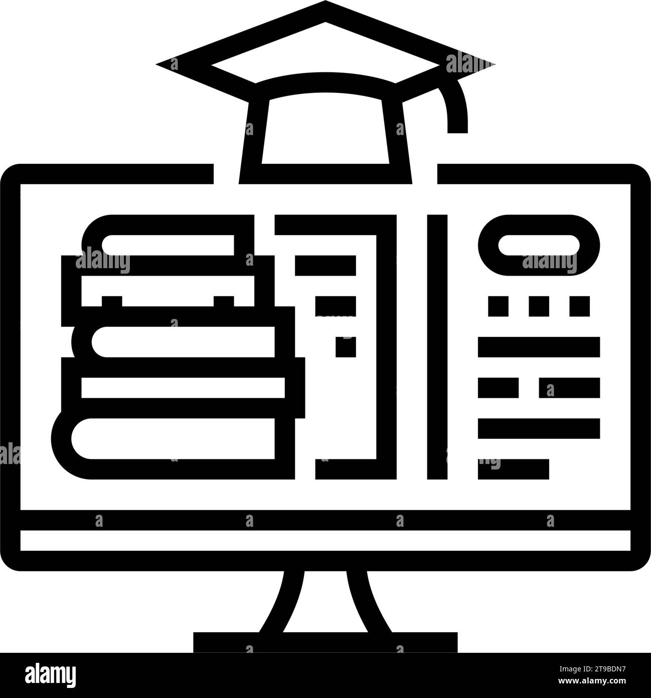 e learning college teacher line icon vector illustration Stock Vector ...