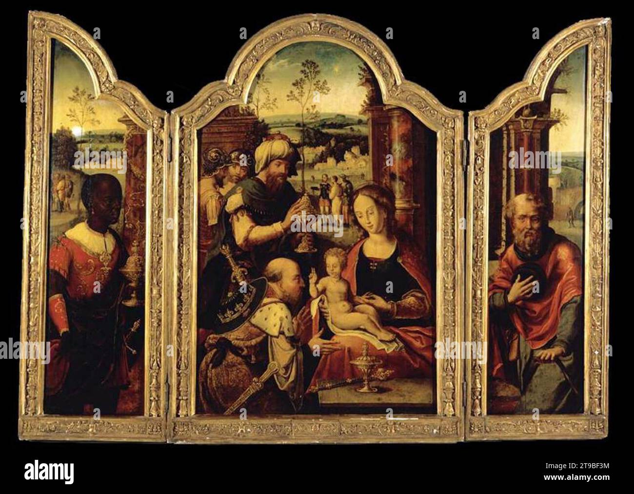 Triptych: Adoration of the Magi - by Pieter Coecke Van Aelst Stock Photo - Alamy