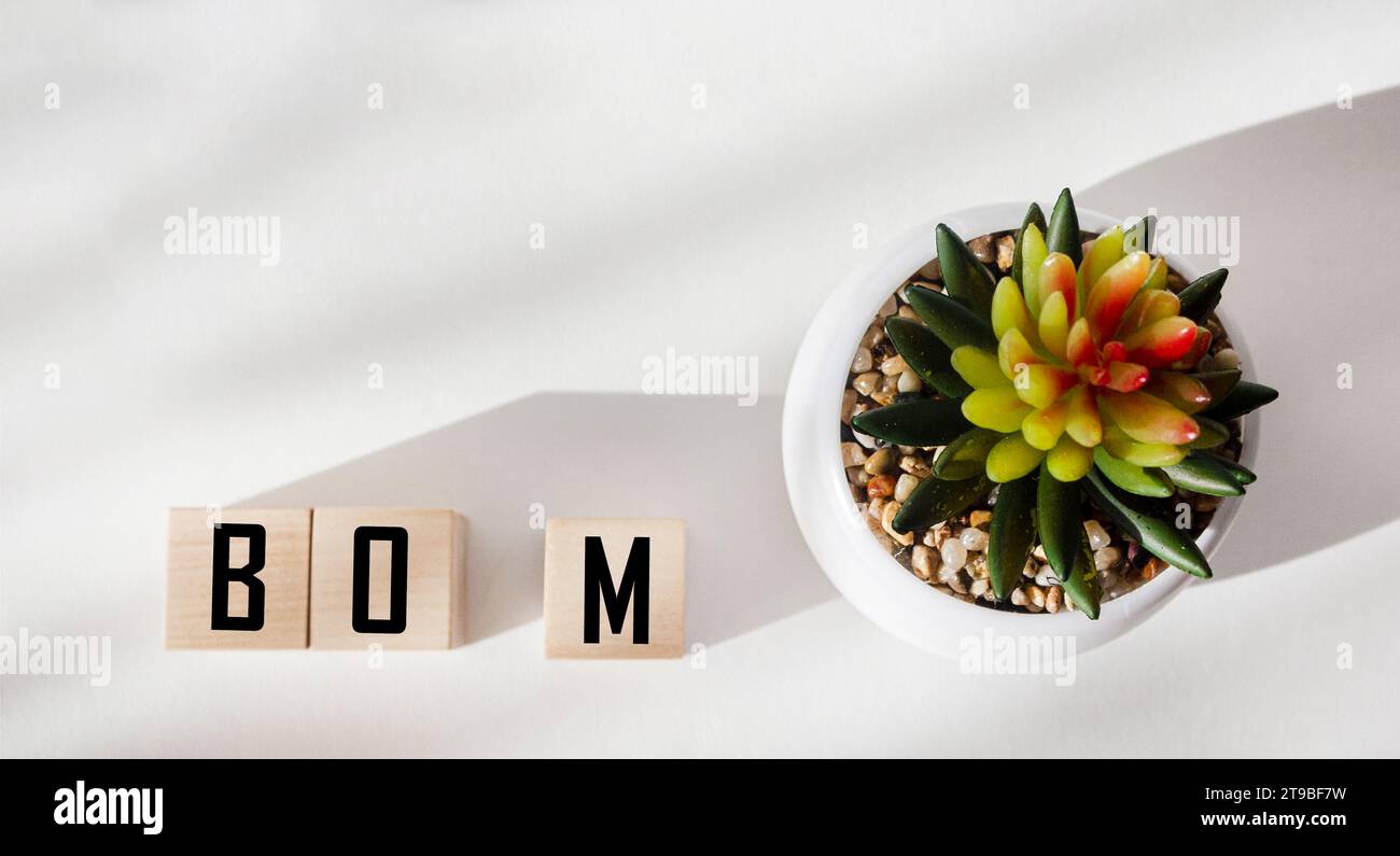 Material specification symbol on wooden cubes. The concept states the ...