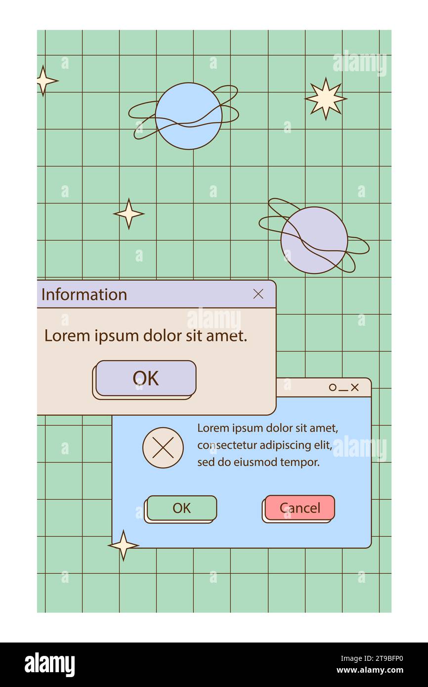 Colorful modern retro posters Stock Photo - Alamy