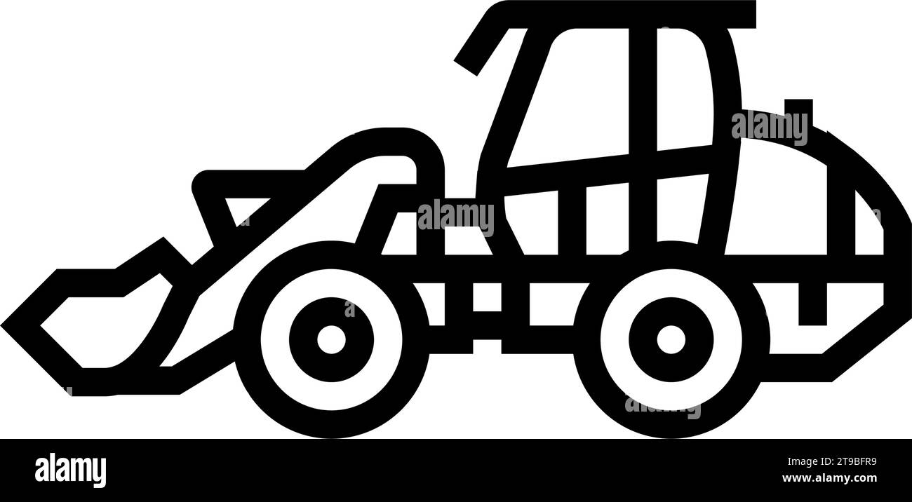 compact loader construction vehicle line icon vector illustration Stock ...