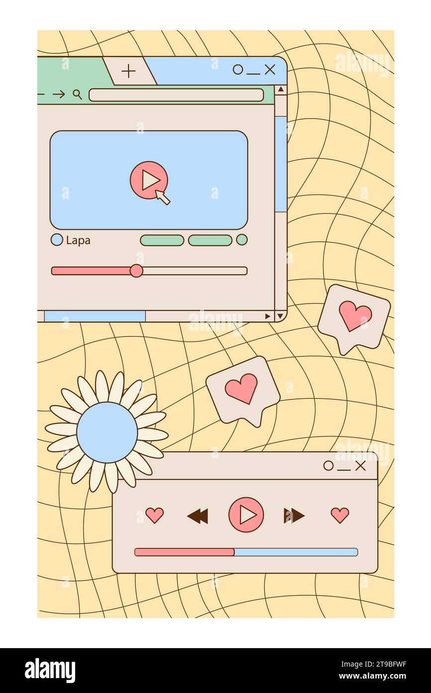 retro posters. Stories and social media posts Stock Photo - Alamy