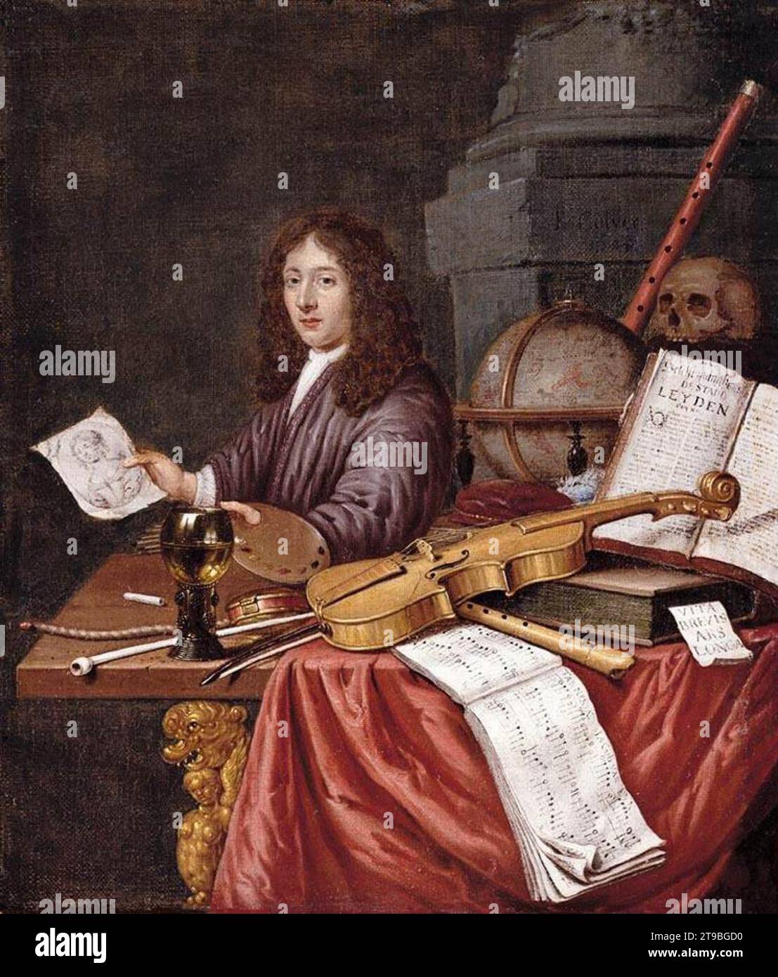 Self-Portrait with a Vanitas Still- Life 1684 by Edwart Collier Stock ...