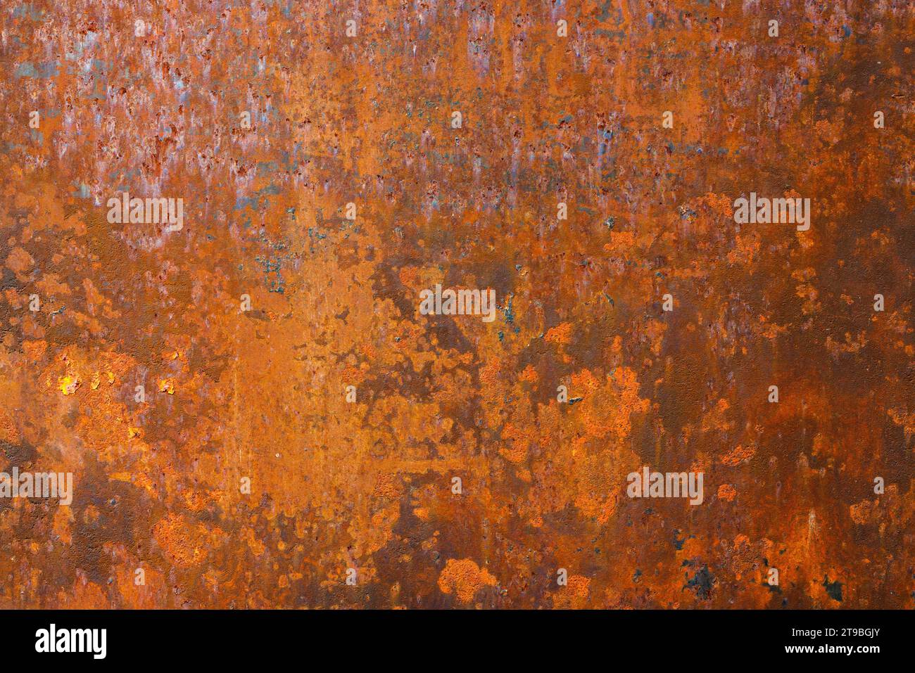 beautifully rusted thick sheet steel texture and full-frame background ...