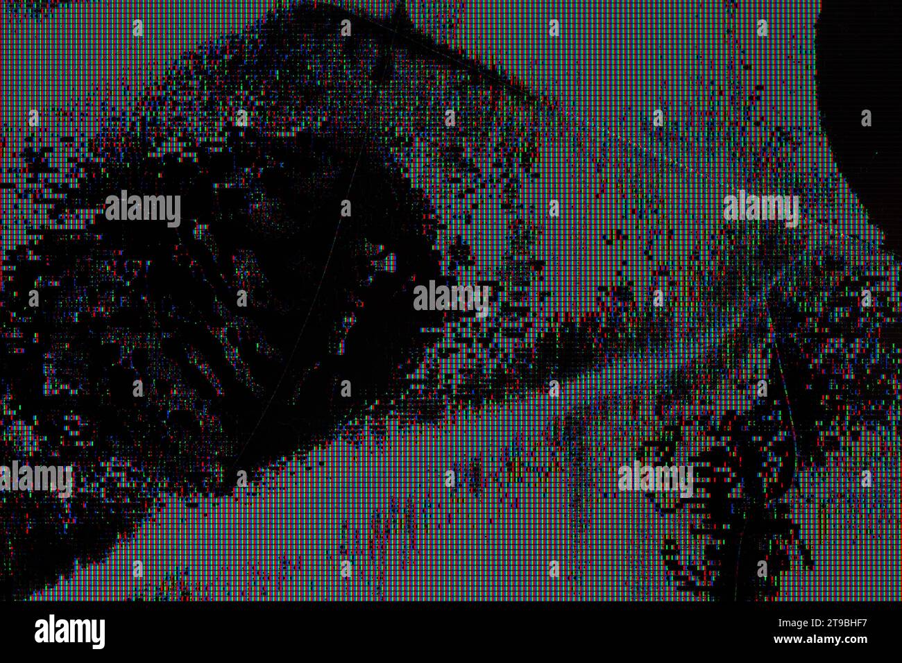 damaged LCD screen with cracks, full-frame background and texture Stock ...