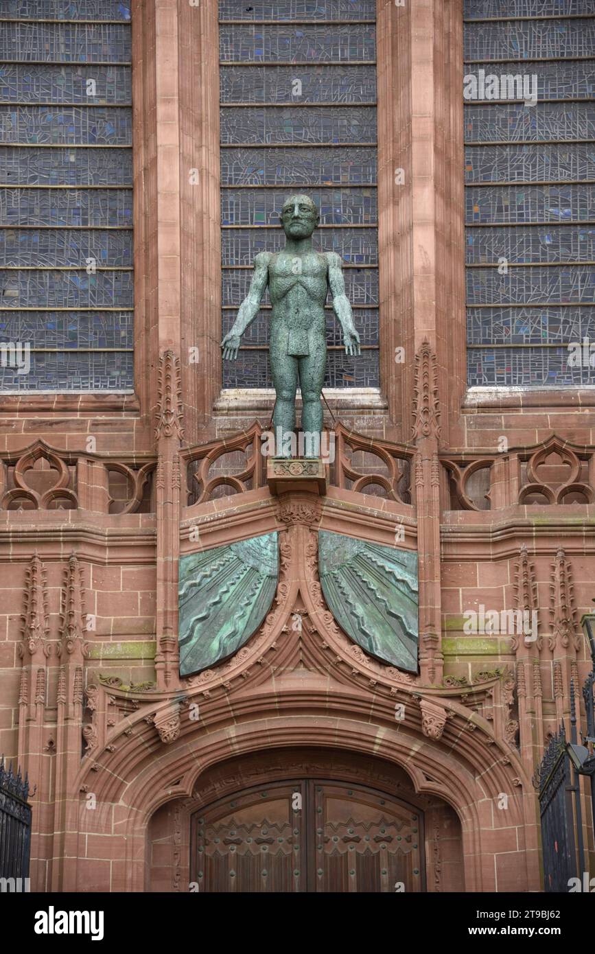 Sculpture of Risen Christ (1993) by Dame Elisabeth Frink above West ...