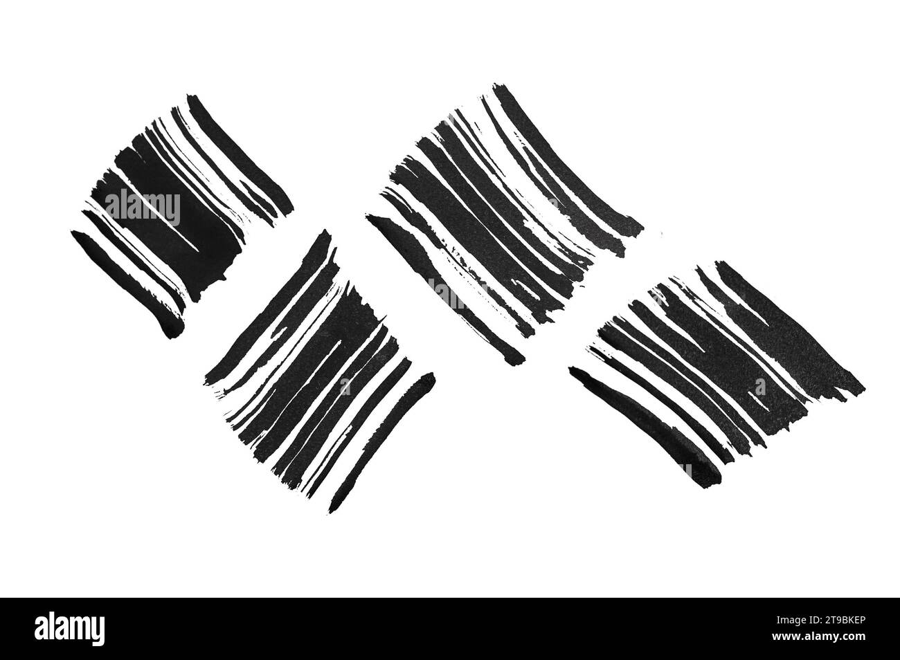 Black abstract brush strokes pattern and splashes of paint on paper ...