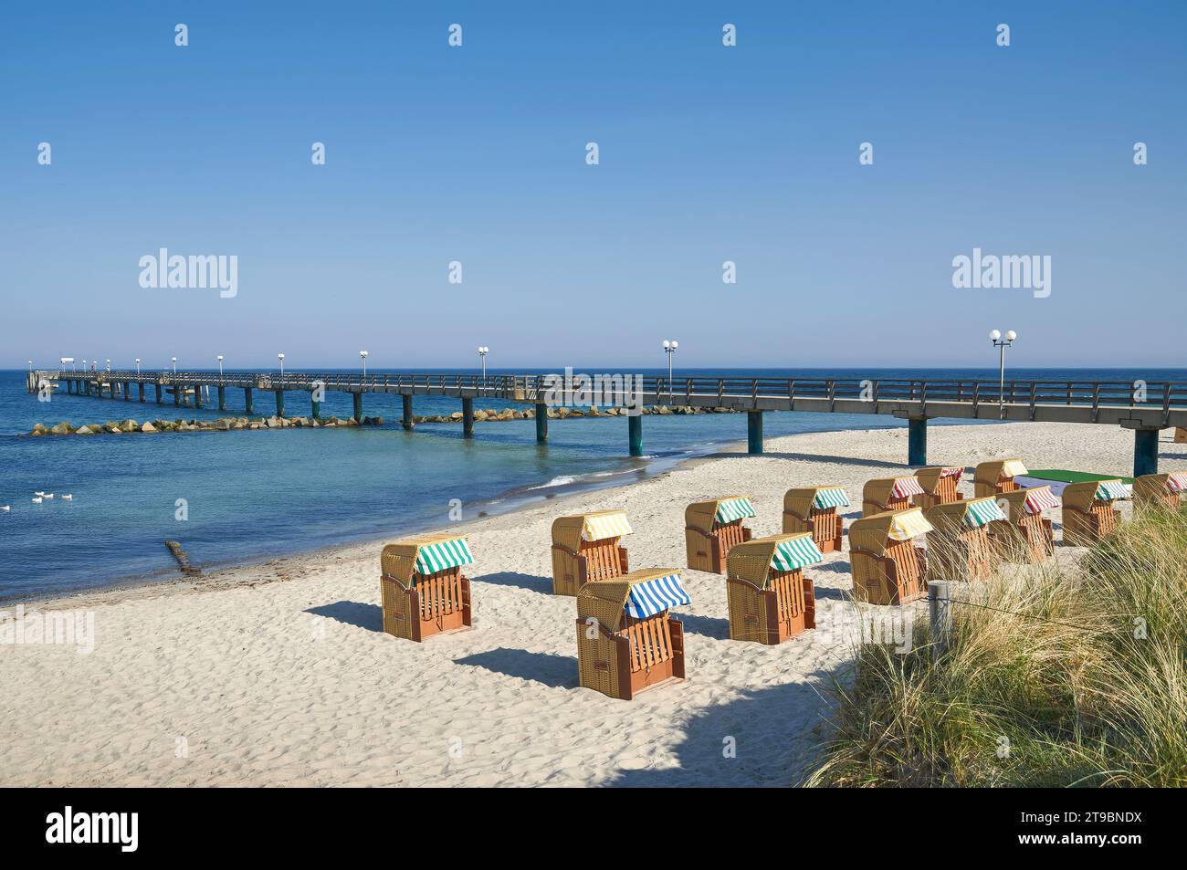 Beach and Pier of Wustrow,Fischland-Darss-Zingst,baltic Sea,Mecklenburg ...