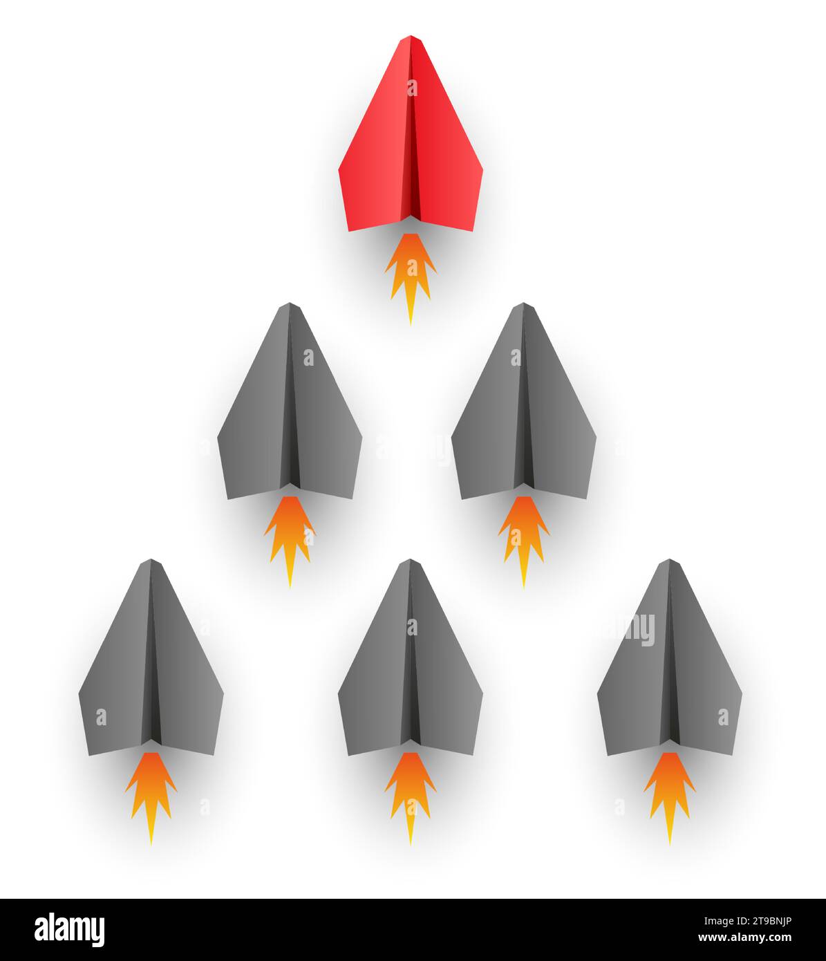 Explore the concept of leadership and success with arrows pointing in ...