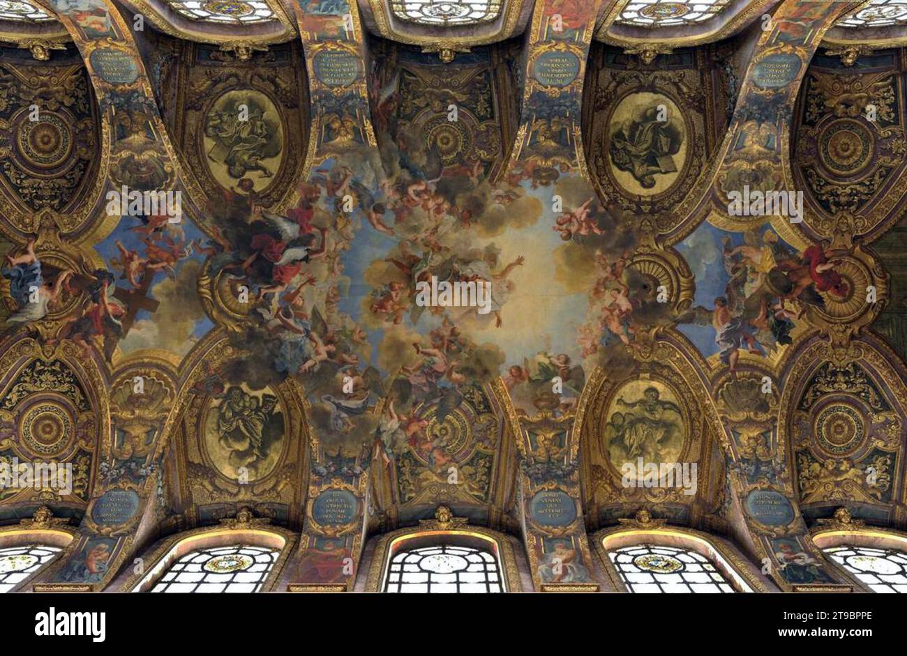 Vault decoration: God the Father in Glory 1709 by Antoine Coypel Stock ...