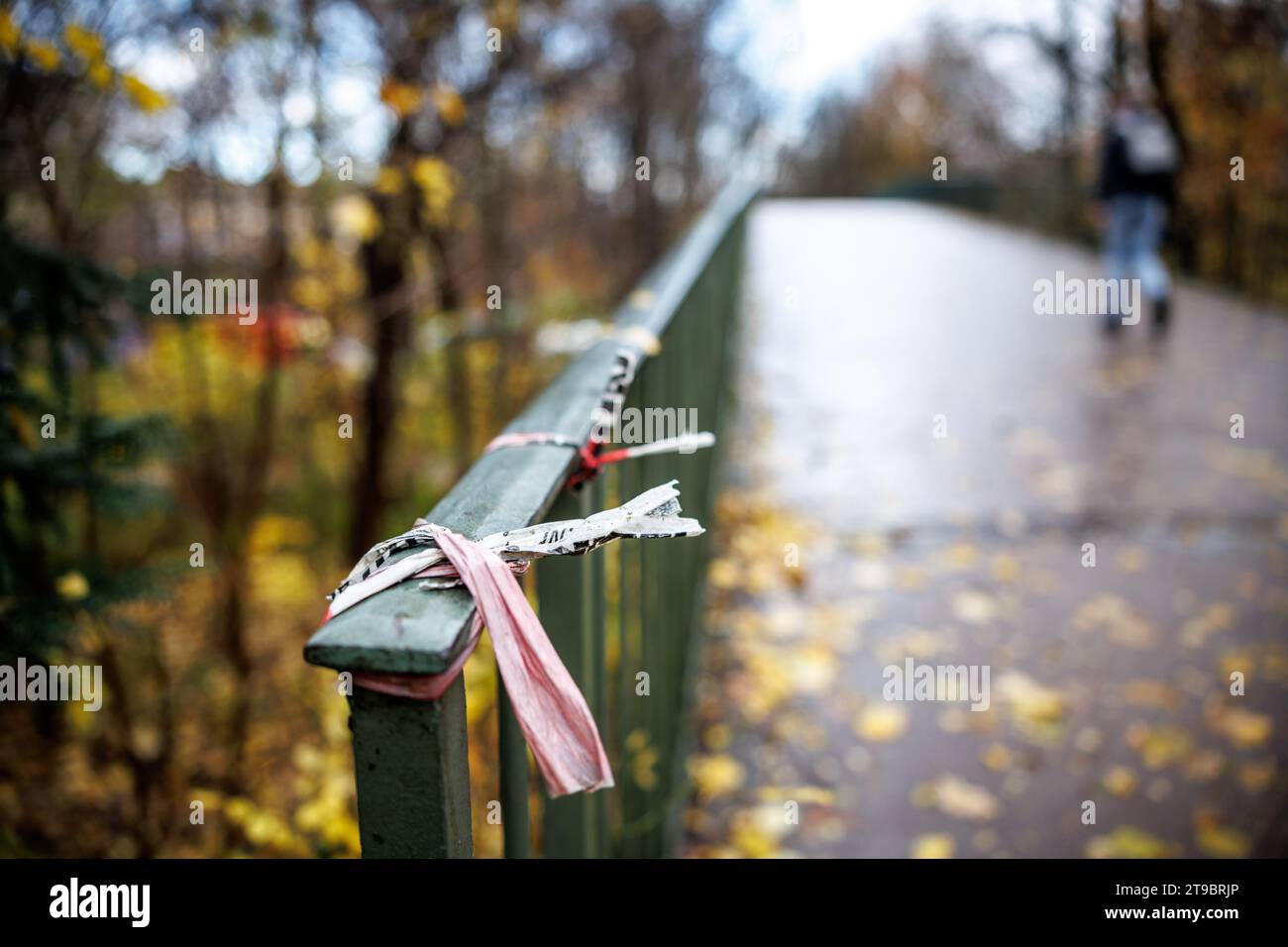 Munich, Germany. 24th Nov, 2023. The remains of a police cordon can be ...