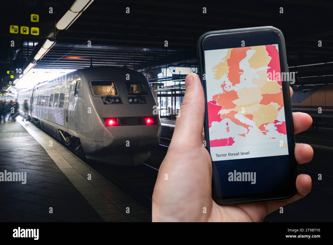 Directional sign train hi-res stock photography and images - Alamy