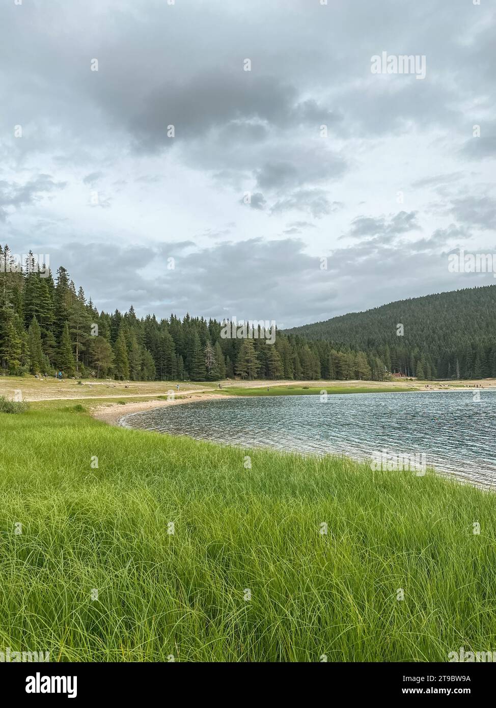 Durmitor national park and Black Lake (Crno Jezero) at cloudy day in ...