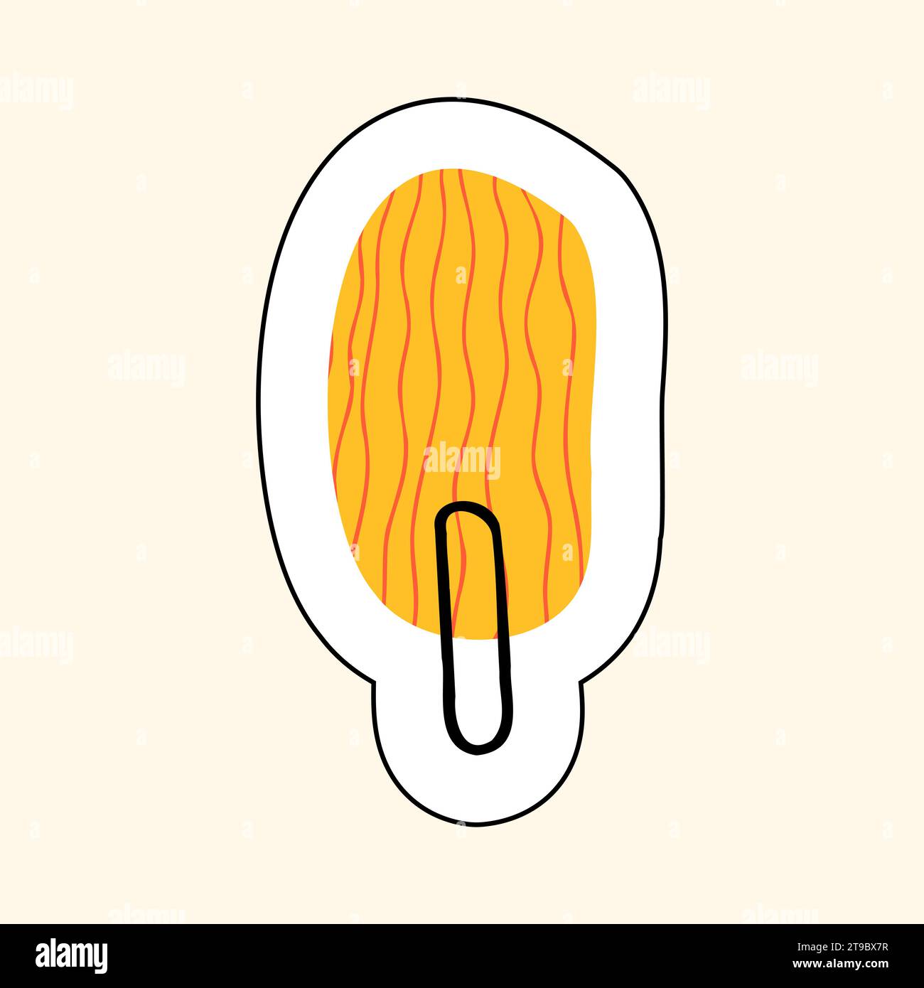 Sticker Yellow Tree On A Beige Background, Sketch for printing on ...